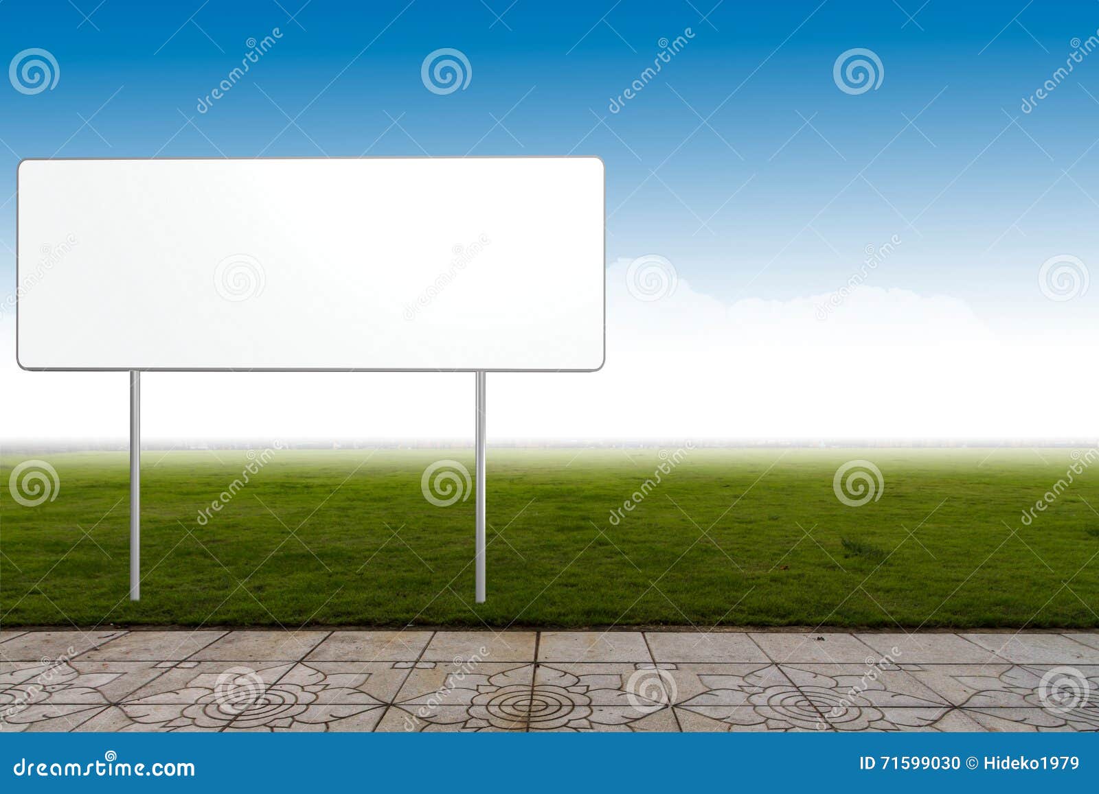 Sign on grass stock photo. Image of billboard, background - 71599030