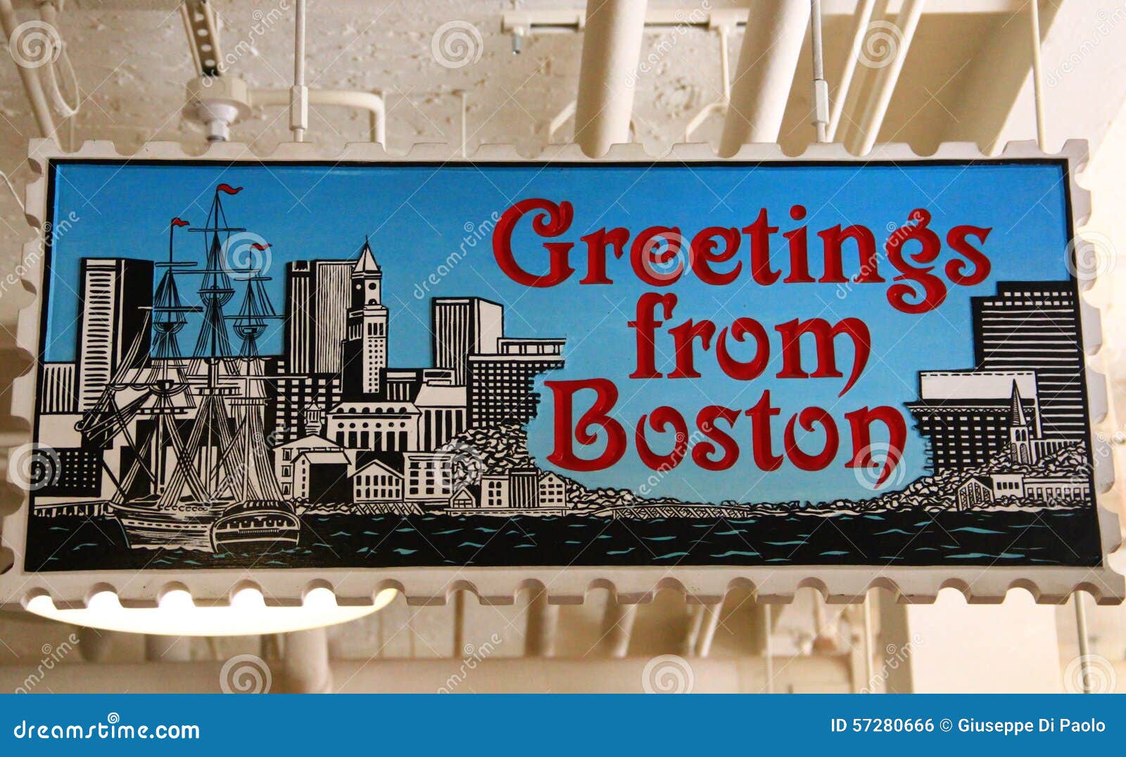 Sign greetings from Boston stock photo. Image of state - 57280666