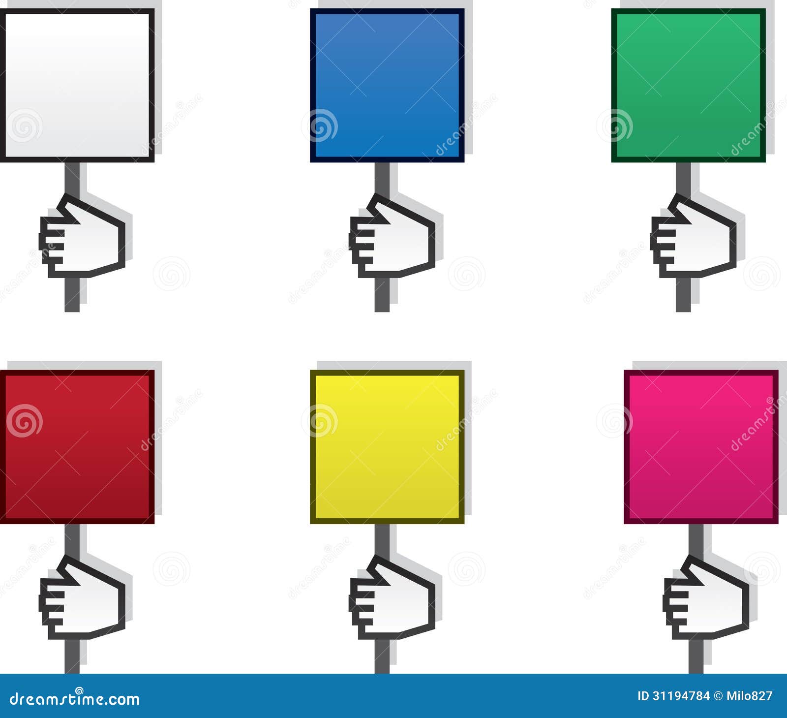 Sign Hand Blank Colors stock vector. Illustration of caution - 31194784