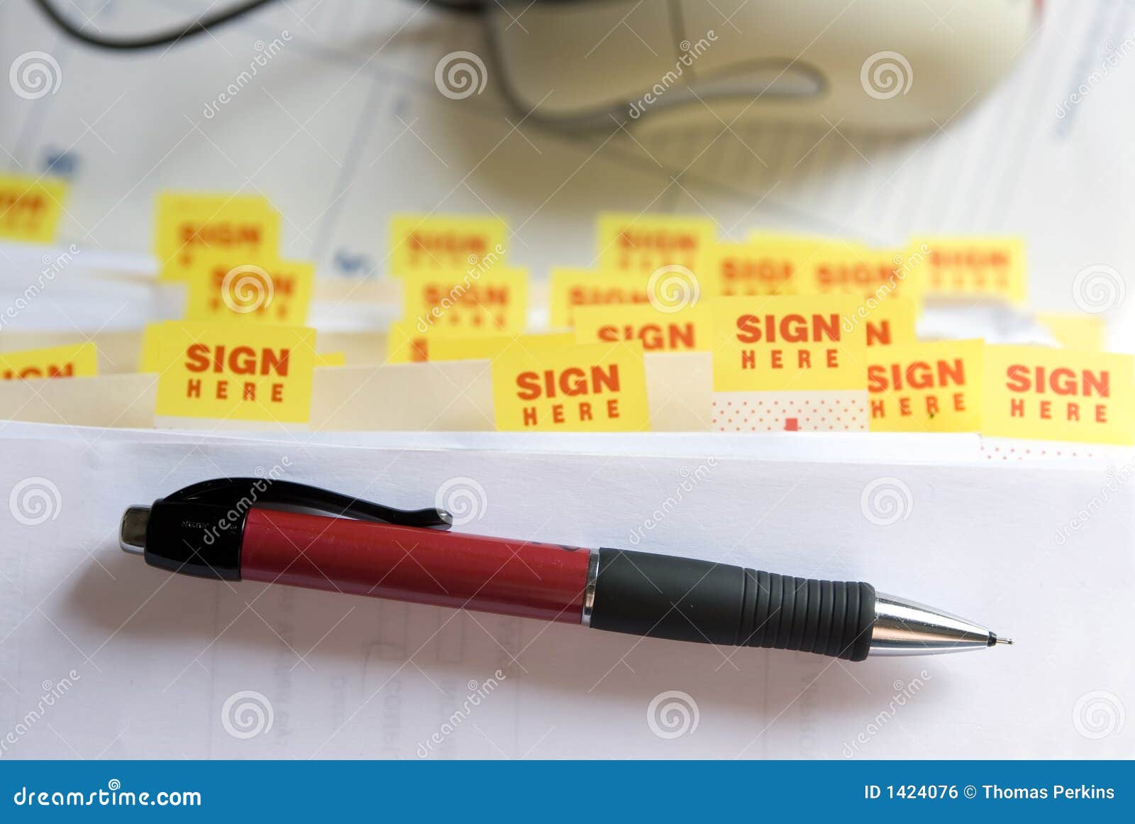 Sign Here stock photo. Image of mouse, office, forms, drown - 1424076