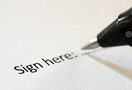 Sign here stock image. Image of white, business, signature - 16413677