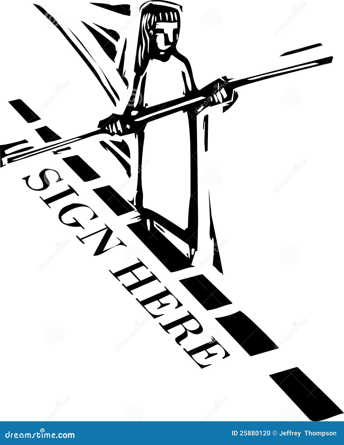 Sign Here stock vector. Illustration of dotted, perform - 25880120