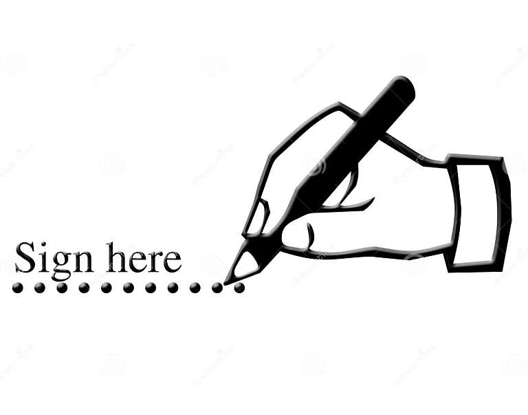 Sign here stock illustration. Illustration of holding - 38009749