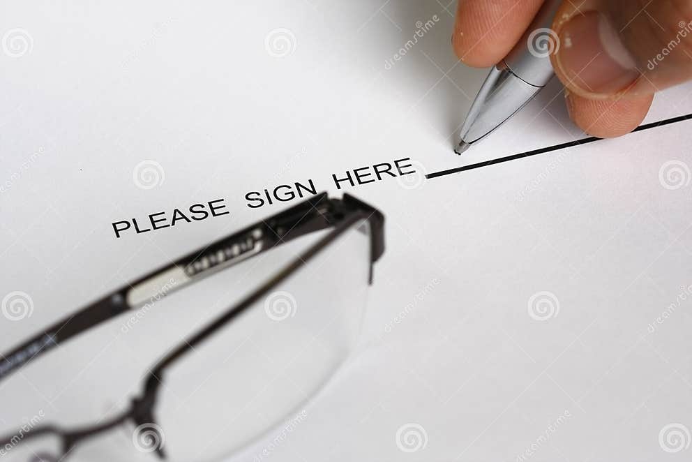 Sign here stock image. Image of paper, person, signature - 8662511