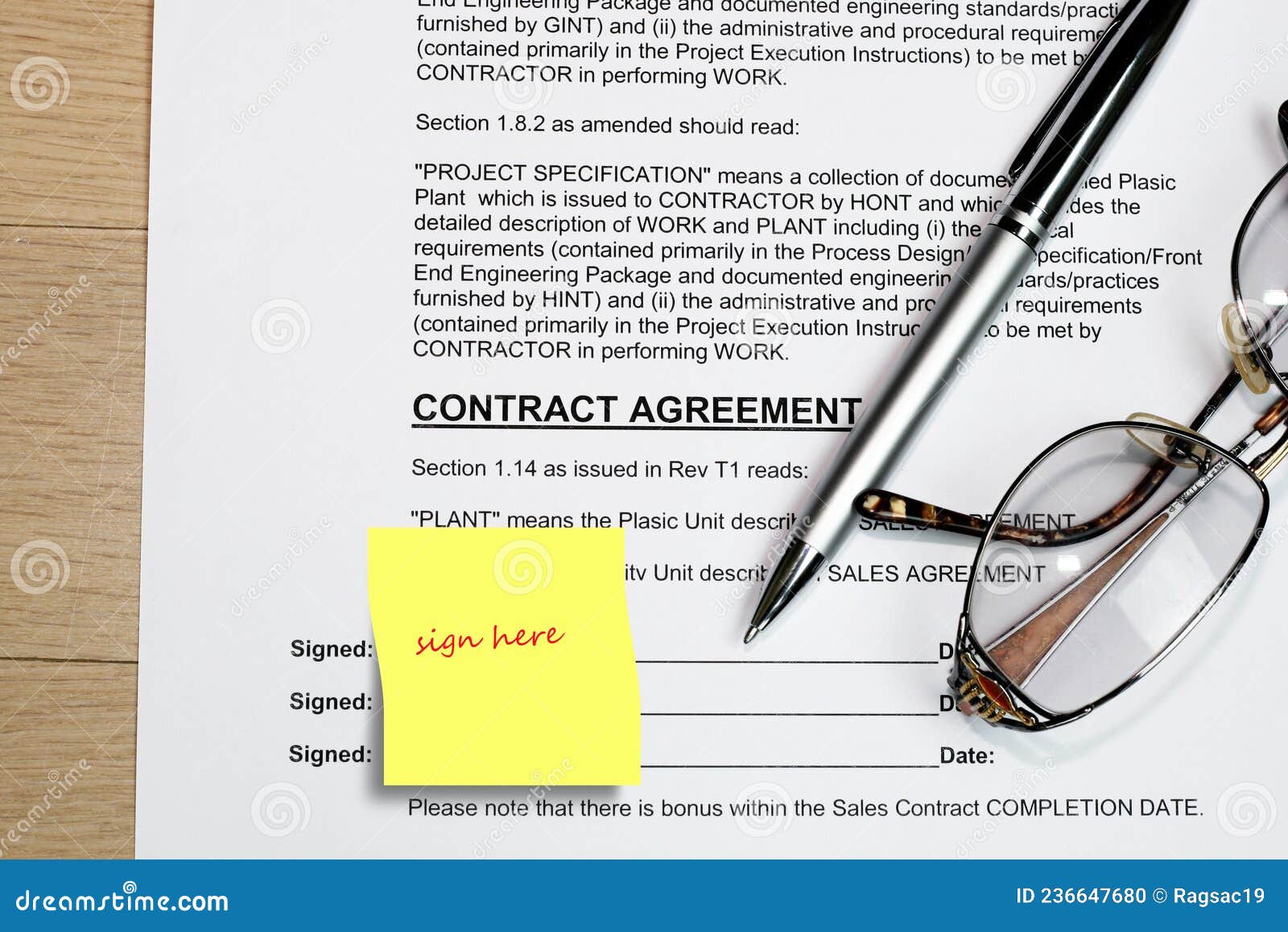 Sign Here Document- Concept for Contract Ready To Sign Stock Photo ...
