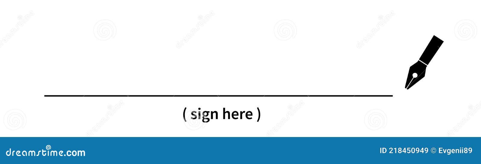 Sign Here Place with Pen Icon on White Stock Vector - Illustration of ...