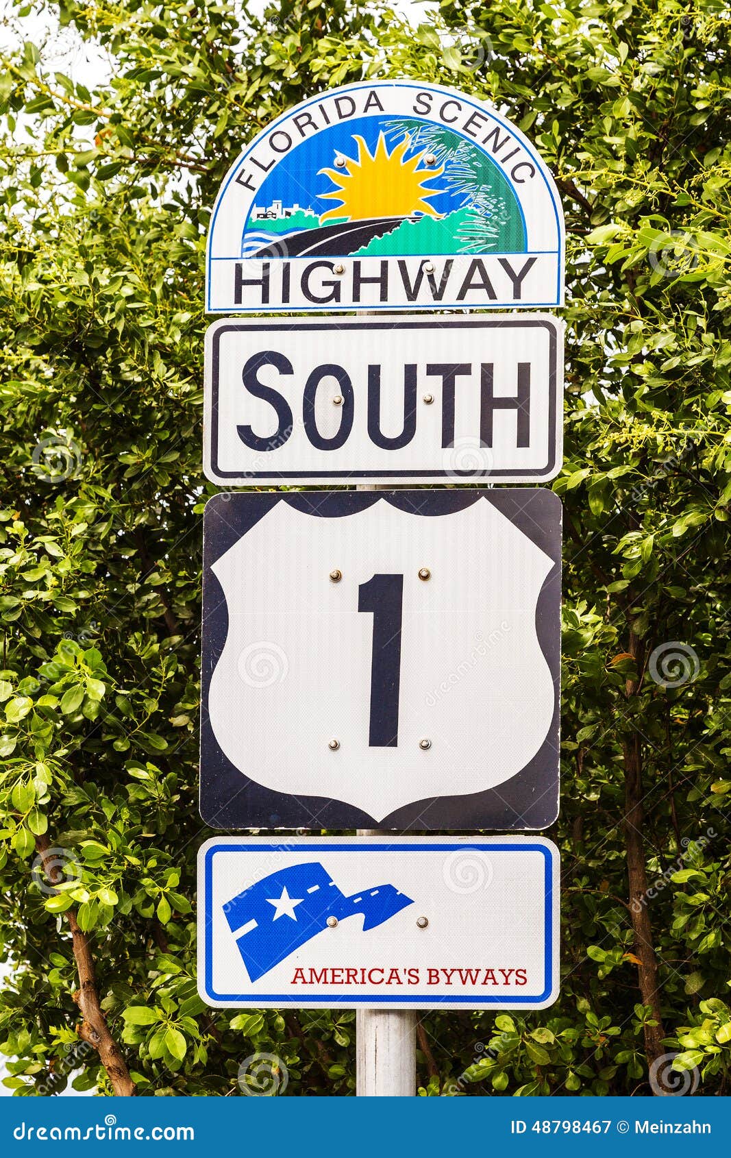 Sign Highway No 1 in Florida Stock Image - Image of keys, beautiful ...