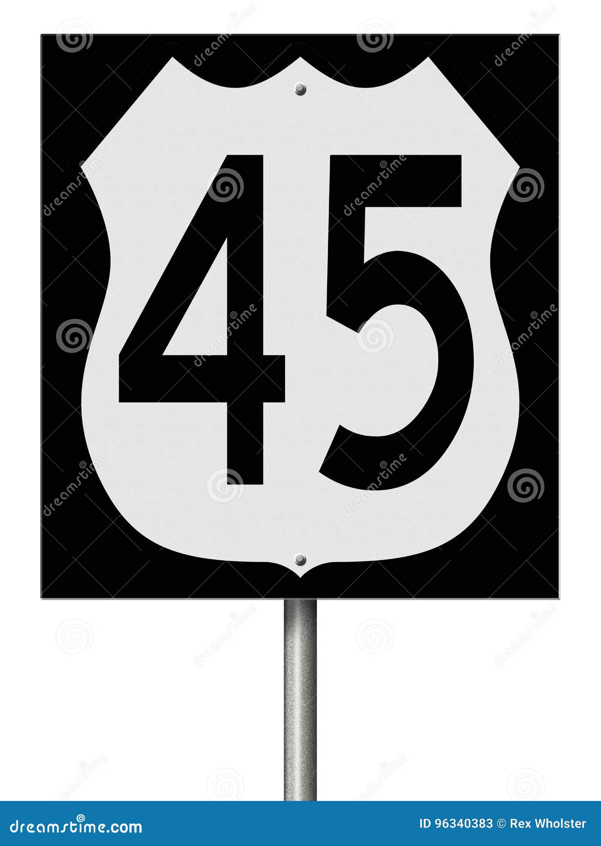 Sign for Highway 45 stock illustration. Illustration of travel - 96340383