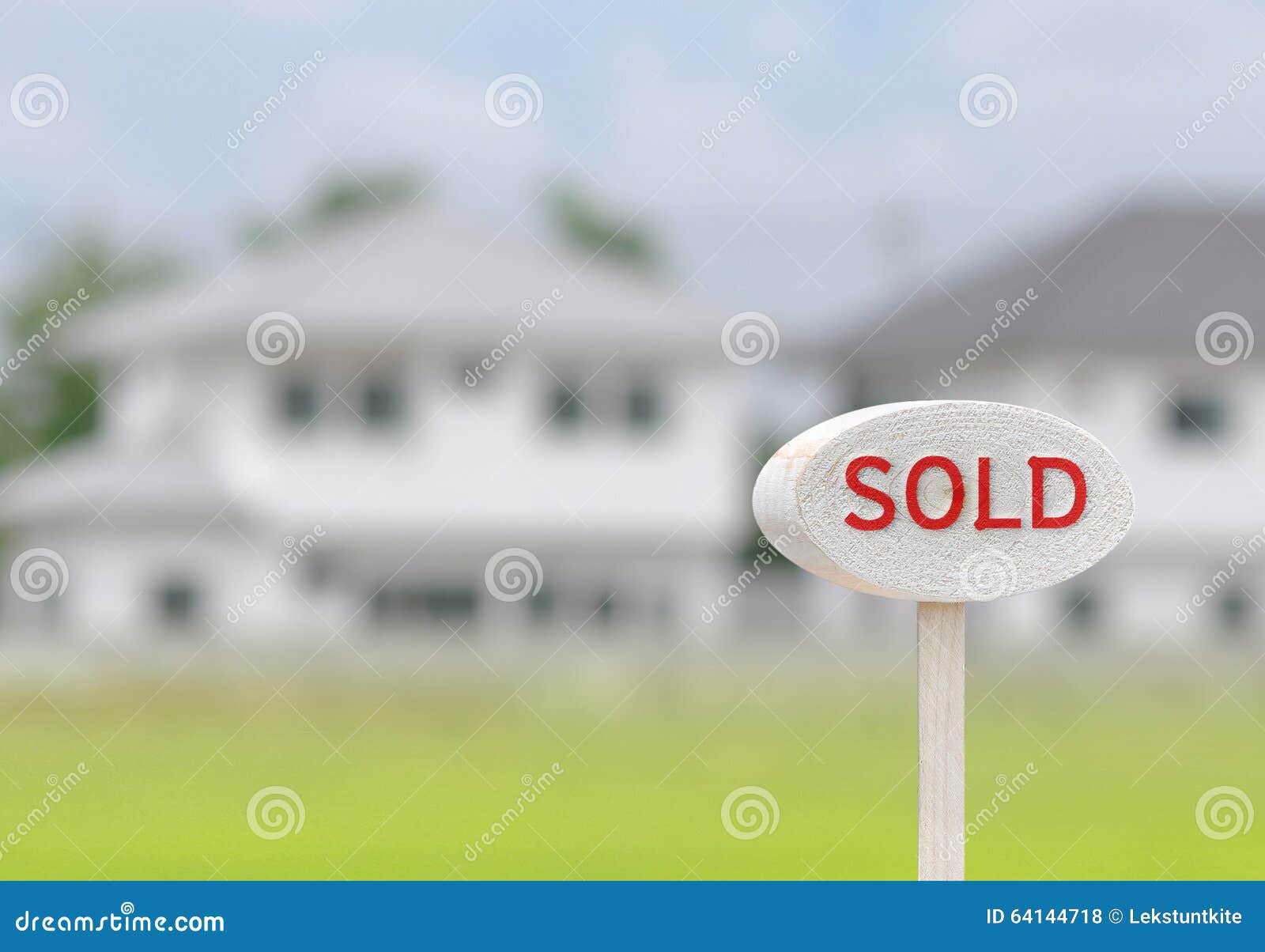 Sign home sold stock photo. Image of buyer, door, closed - 64144718