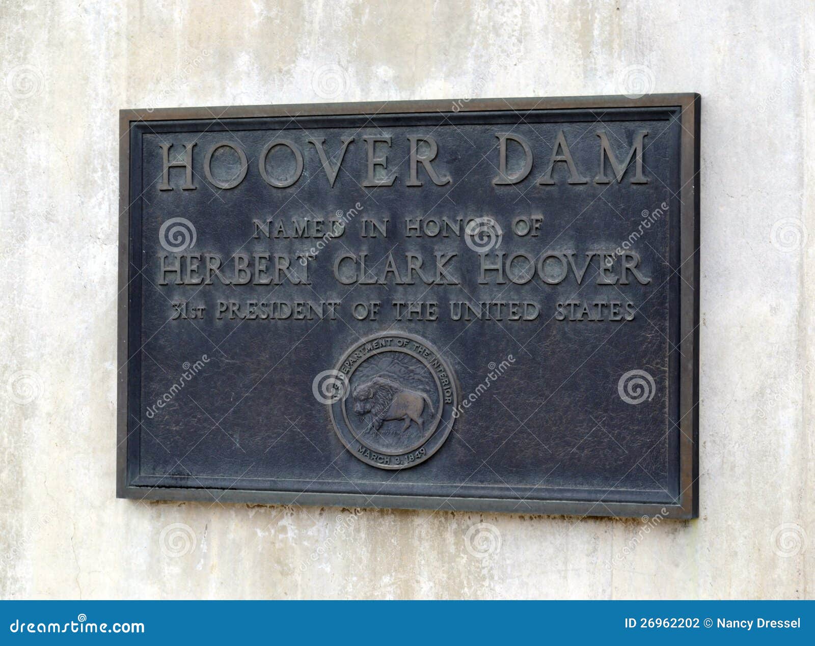 Sign of Hoover Dam stock photo. Image of high, generator - 26962202