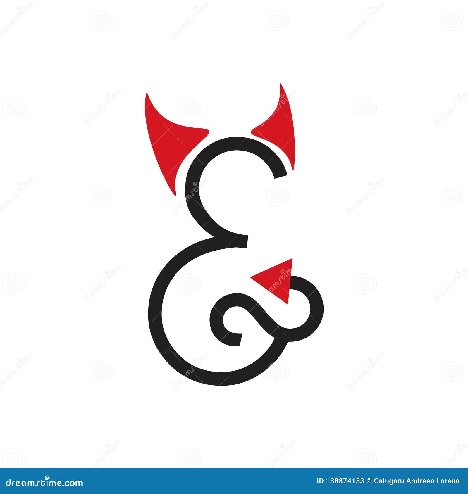 And sign with horns stock vector. Illustration of element - 138874133