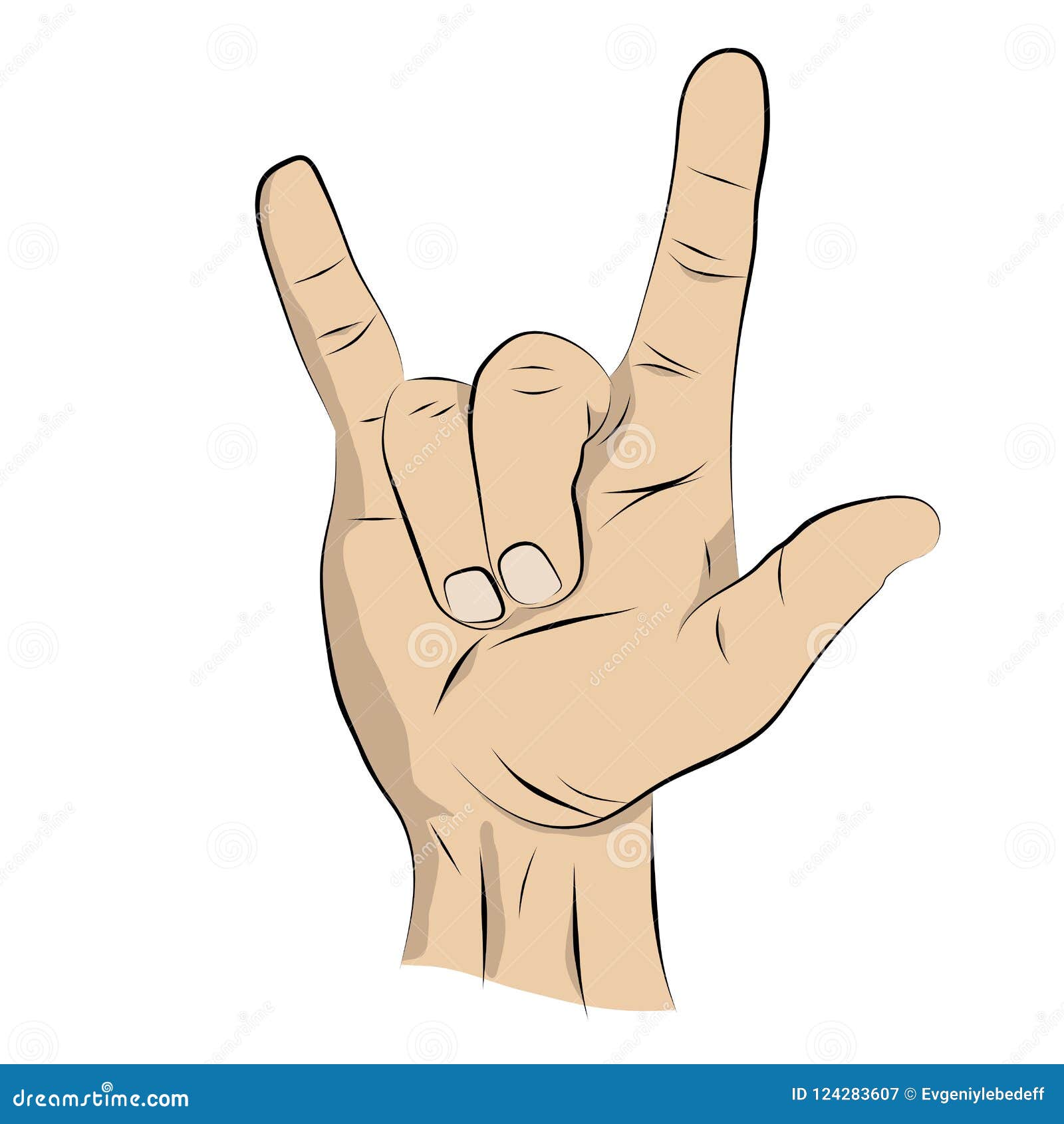 Sign of the horns stock illustration. Illustration of cartoon - 124283607
