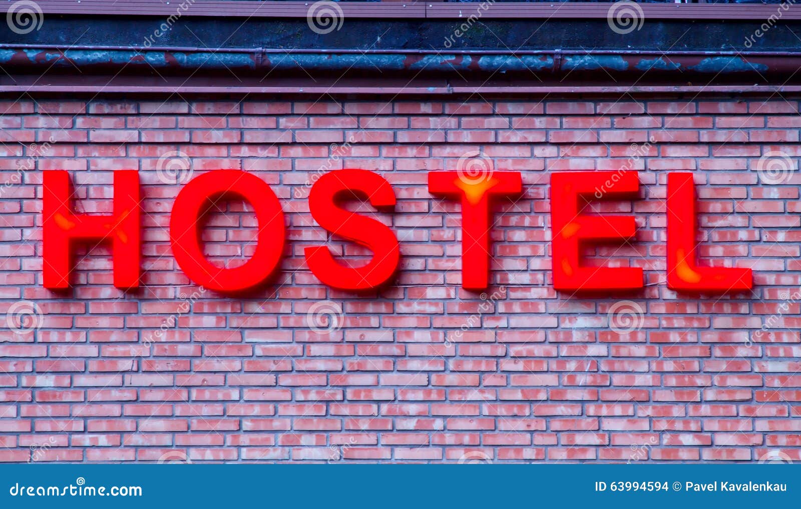 Sign of the hostel stock photo. Image of poster, place - 63994594