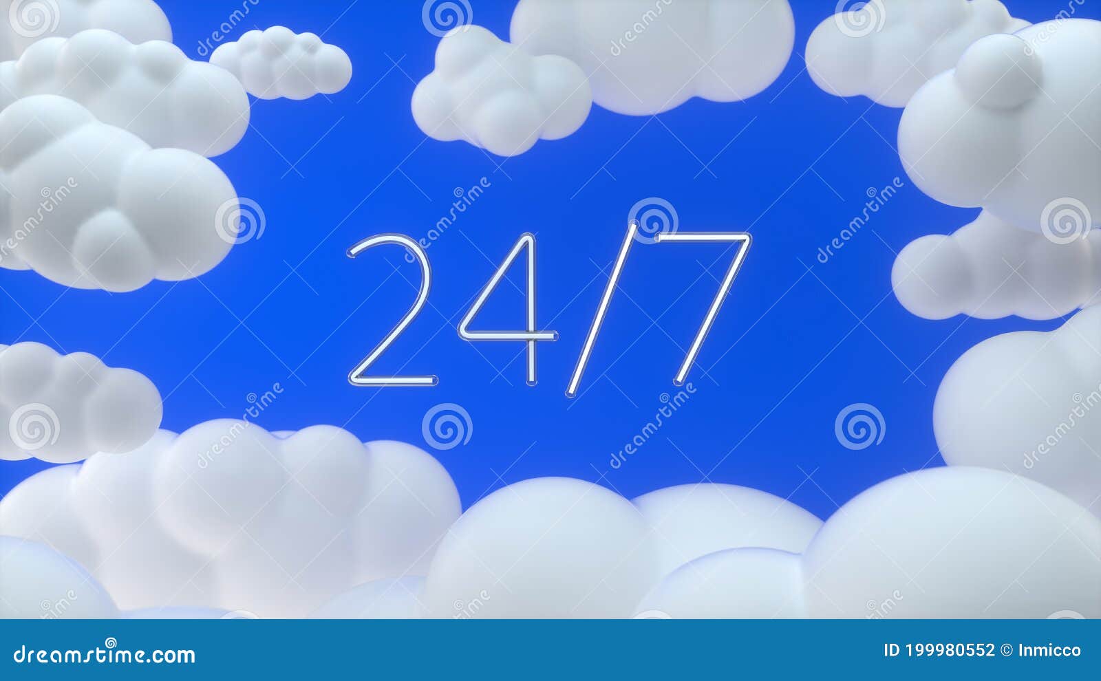 24/7 Sign. 24 Hours Seven Days a Week. Concept of Round-the-clock Work ...