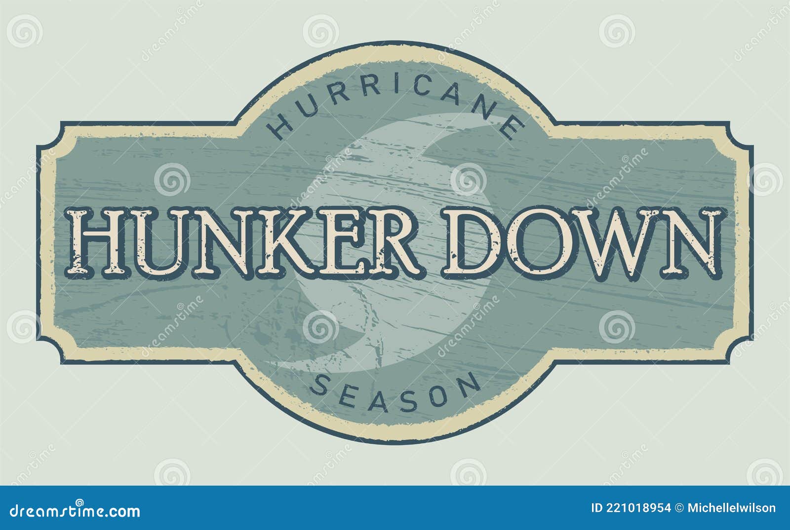 Wooden Hurricane Sign stock vector. Illustration of blue - 221018954