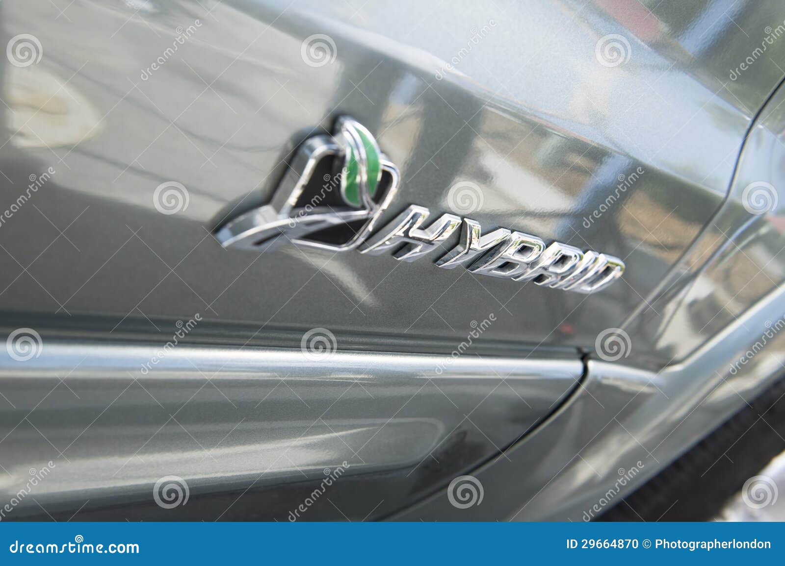 Sign on hybrid car editorial image. Image of clean, modern - 29664870