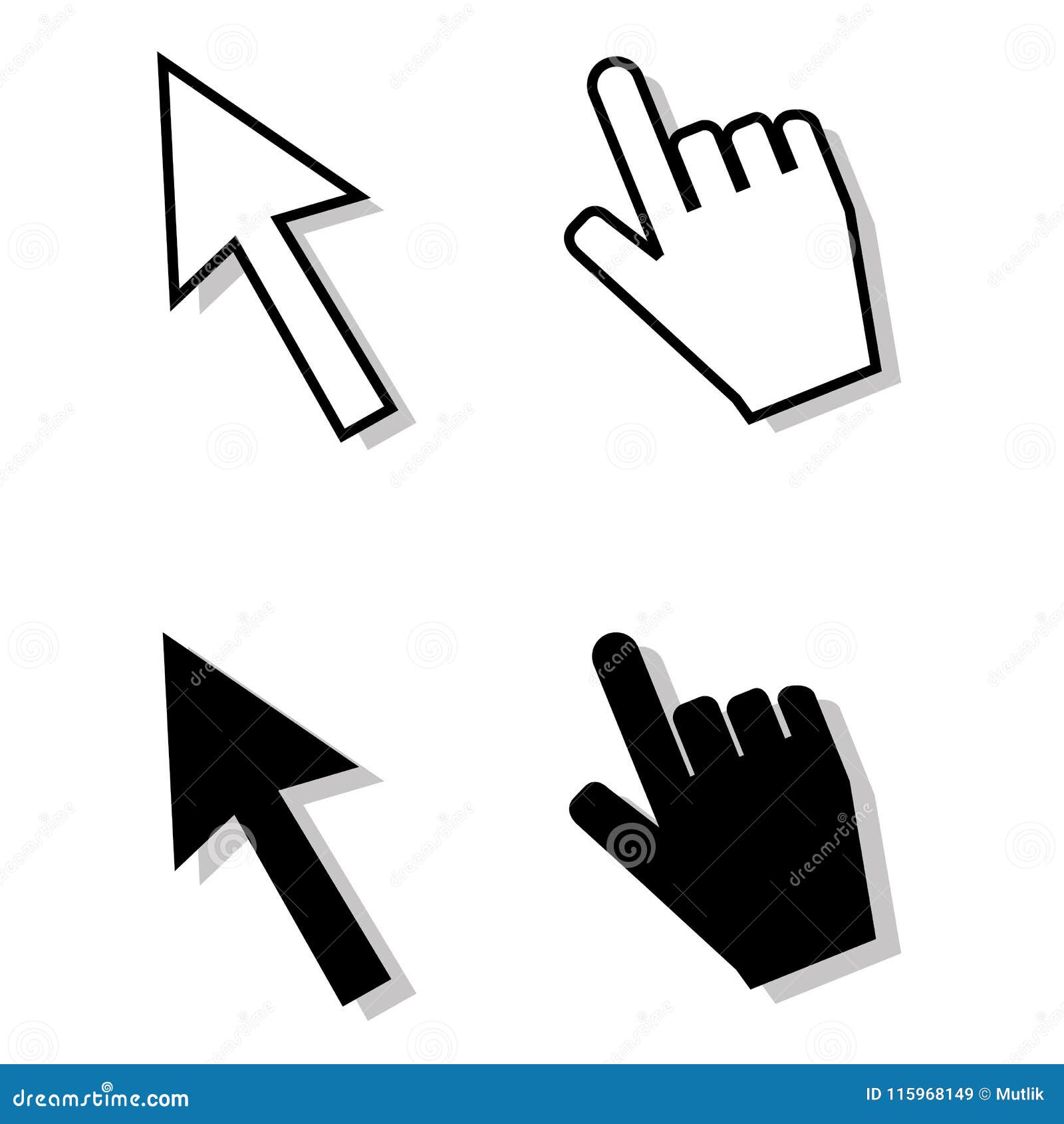 Sign Icon of the Cursor Pointer Stock Vector - Illustration of isolated ...