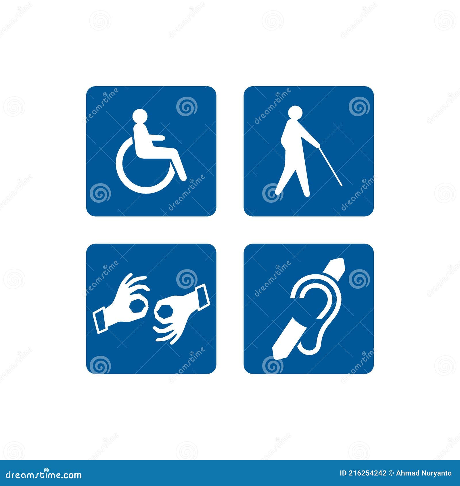 Sign Icon of disable stock vector. Illustration of deaf - 216254242