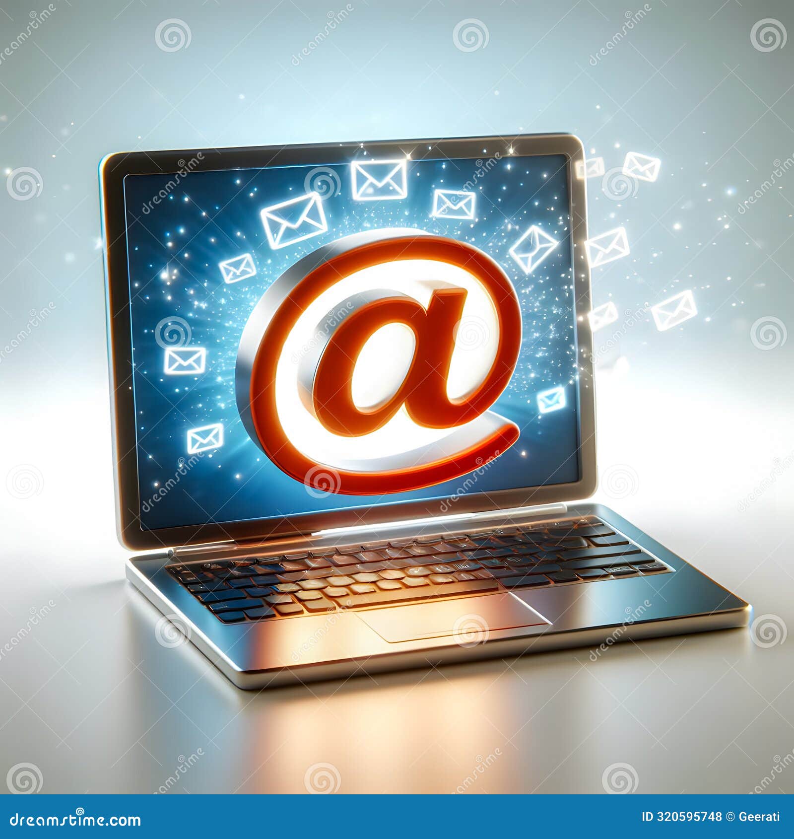 New Email On Computer Vector Illustration, Flat Cartoon Desktop Pc, E ...