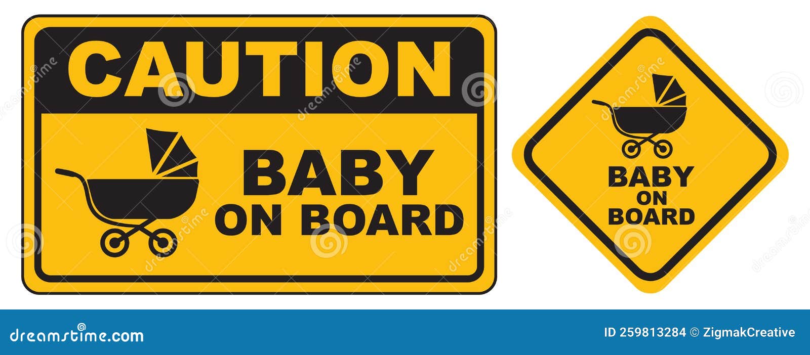 Caution Baby on Board Sign stock illustration. Illustration of sign ...