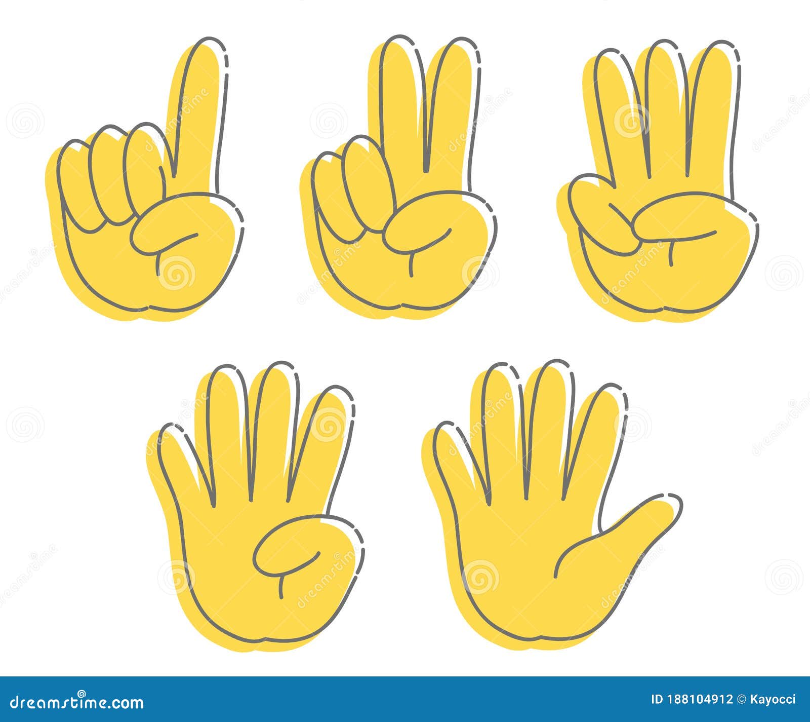 Hand Gesture, Number - Sign Set Stock Vector - Illustration of hand ...