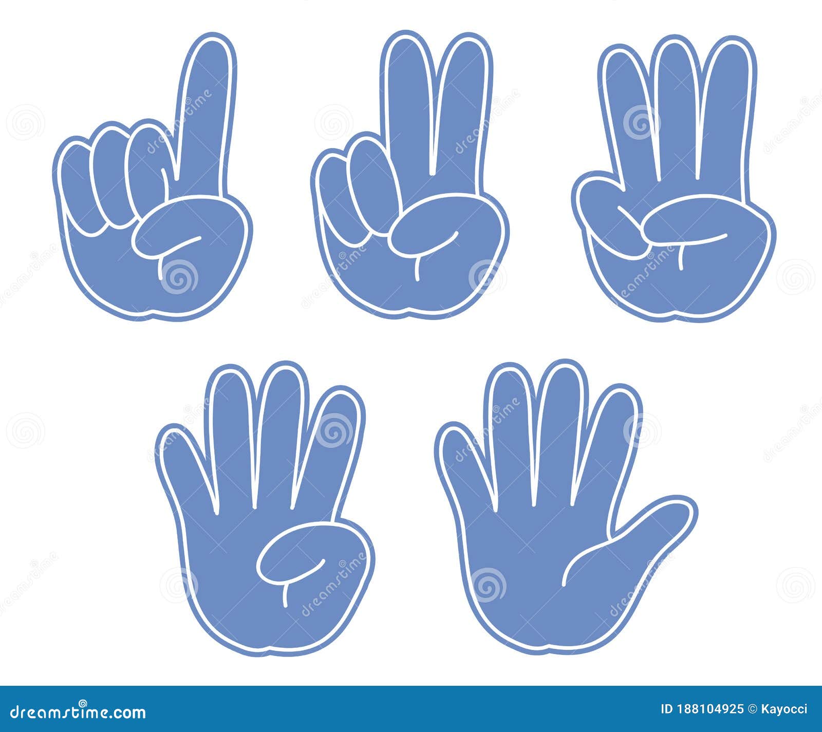 Hand Gesture, Number - Sign Set Stock Vector - Illustration of drawing ...