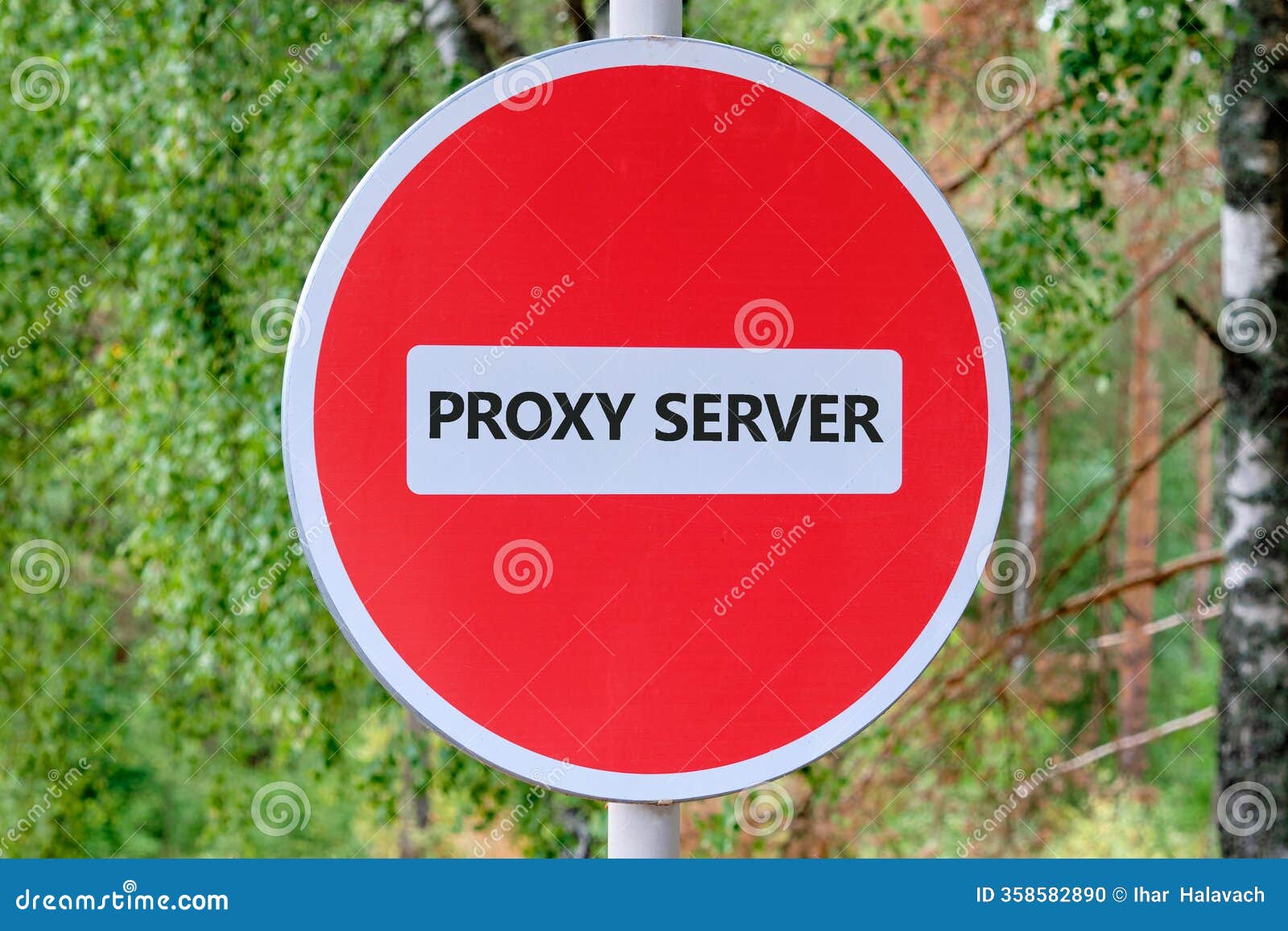 Sign Indicating the Concept of Proxy Server Technology Essential for ...