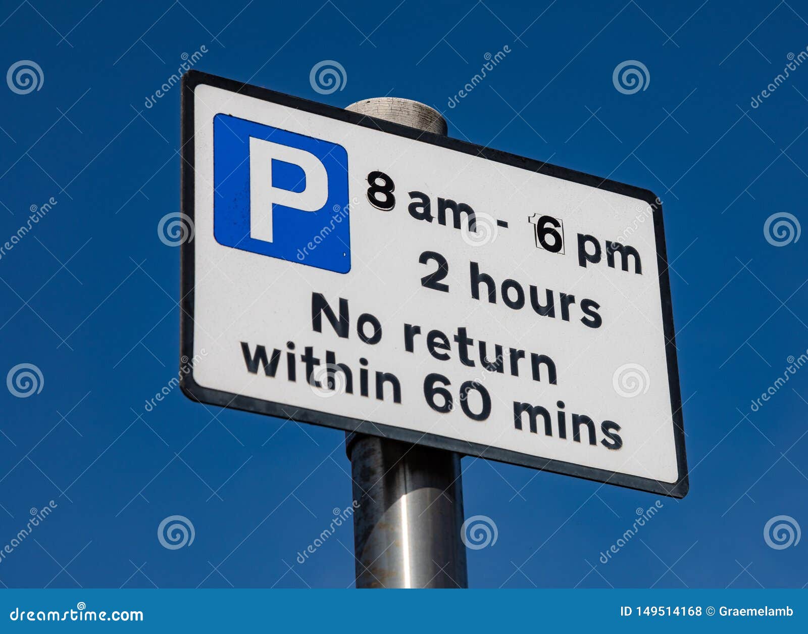 Sign Indicating Limited on Road Parking Widnes April 2019 Stock Photo ...