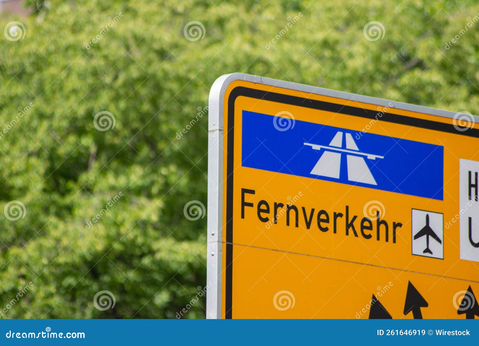 Sign Indicating Long-distance Traffic and the Highway Editorial Stock ...