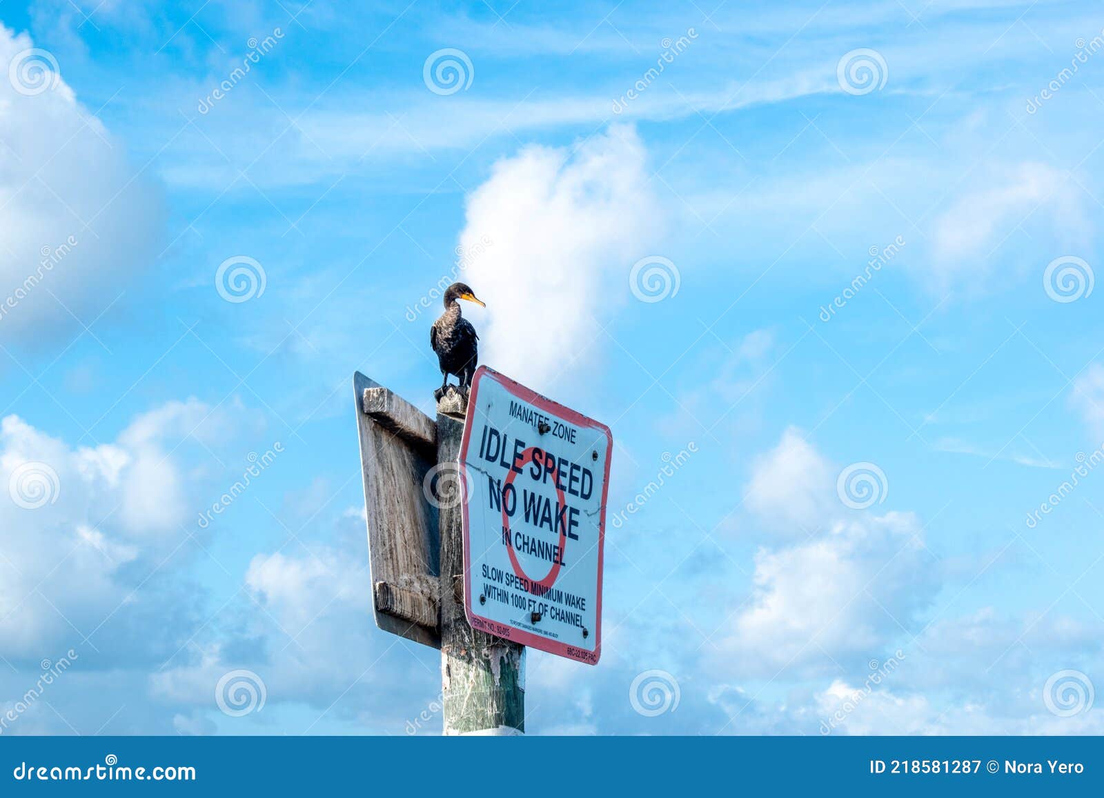 Sign Indicating Minimum Speed Limit for Boats Stock Image - Image of ...