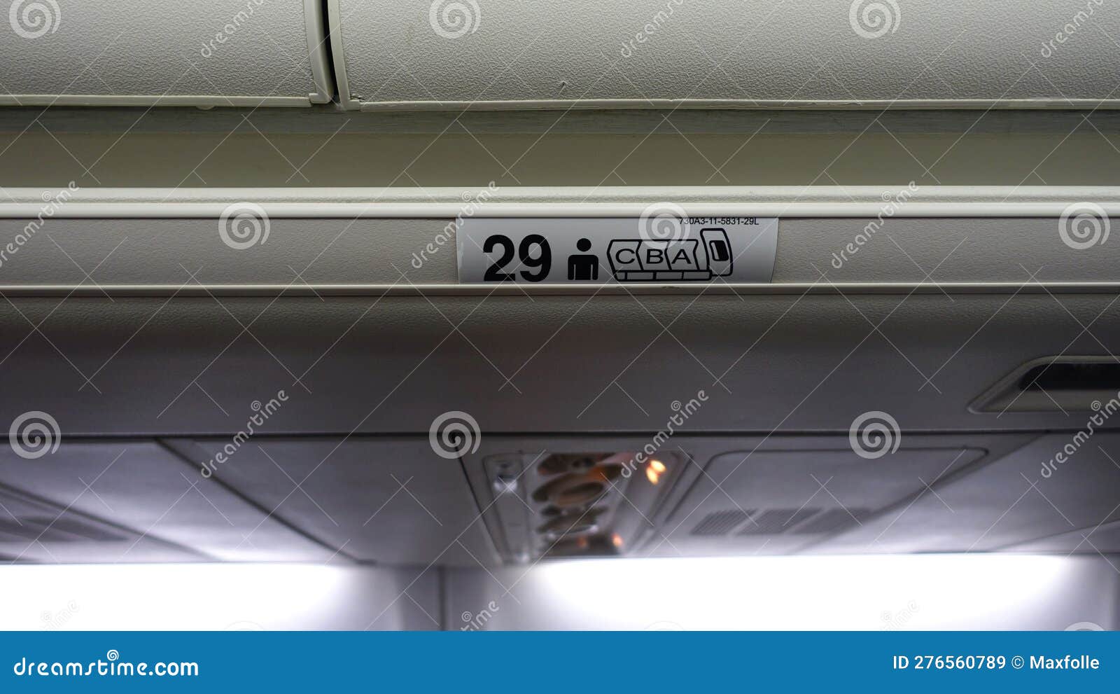 Sign Indicating Seating in an Aircraft. Stock Image - Image of airbus ...