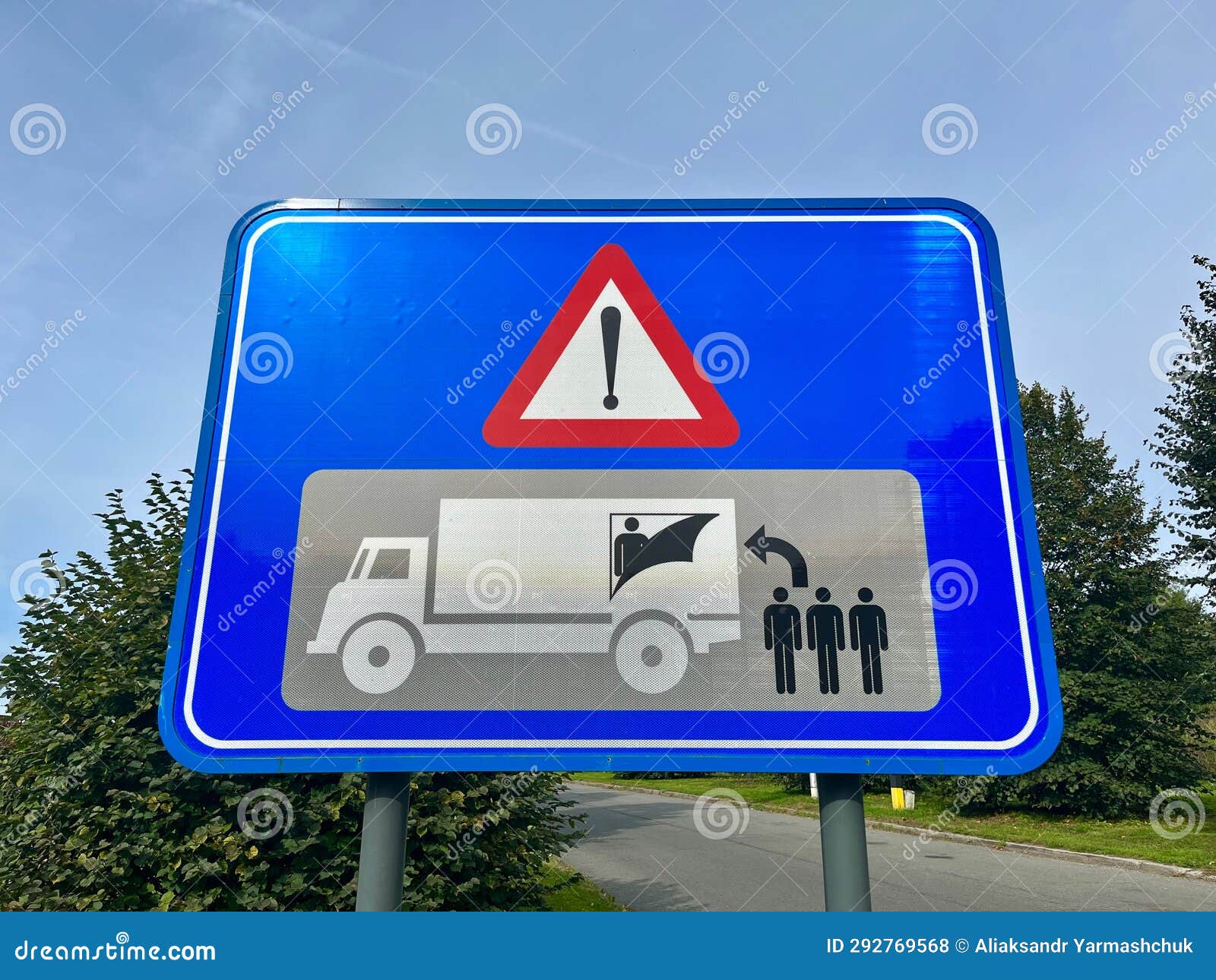 A Sign Indicating that Semi-trailers are Cutting Awnings and Stealing ...