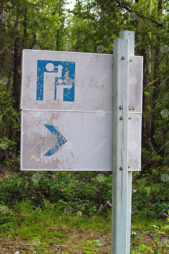 A Sign Indicating a Viewing Area Ahead. Stock Photo - Image of pole ...
