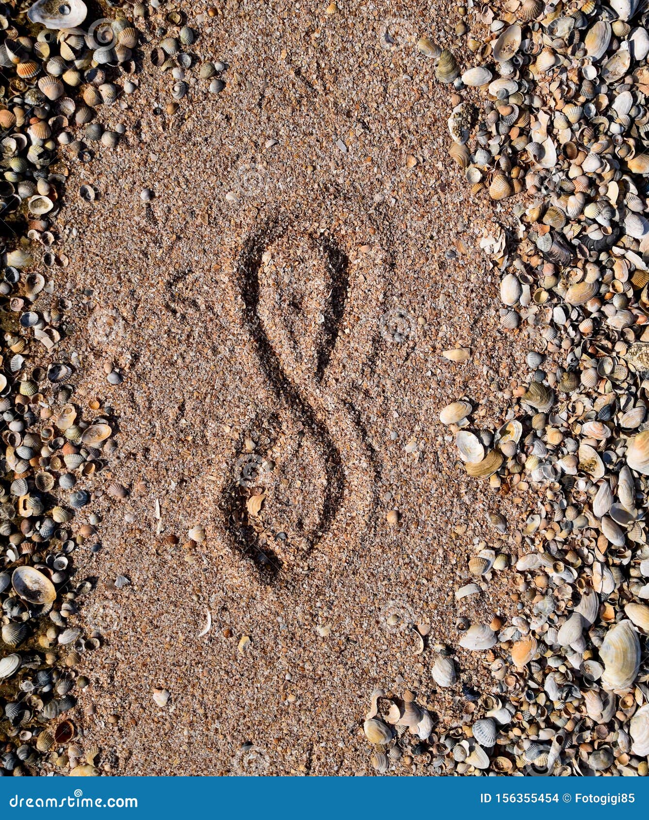 The of Infinity on the Sea. Coastal Sand on the Beach. the Symbol of ...