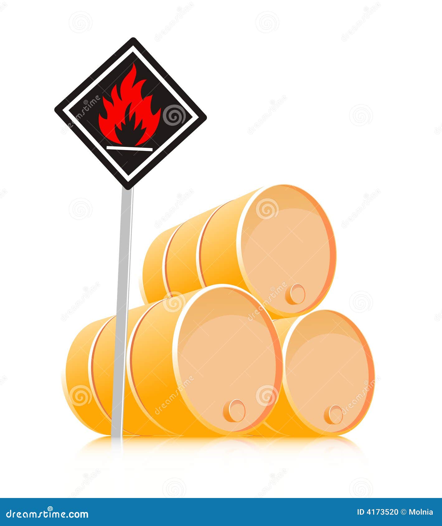 Sign inflammable material stock illustration. Illustration of fire ...