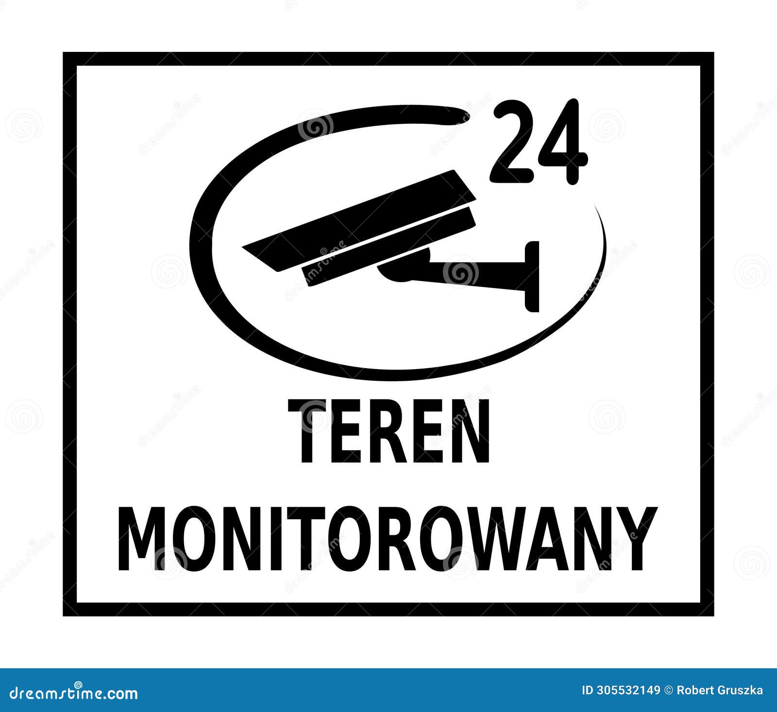 Monitored area sign stock illustration. Illustration of protection ...