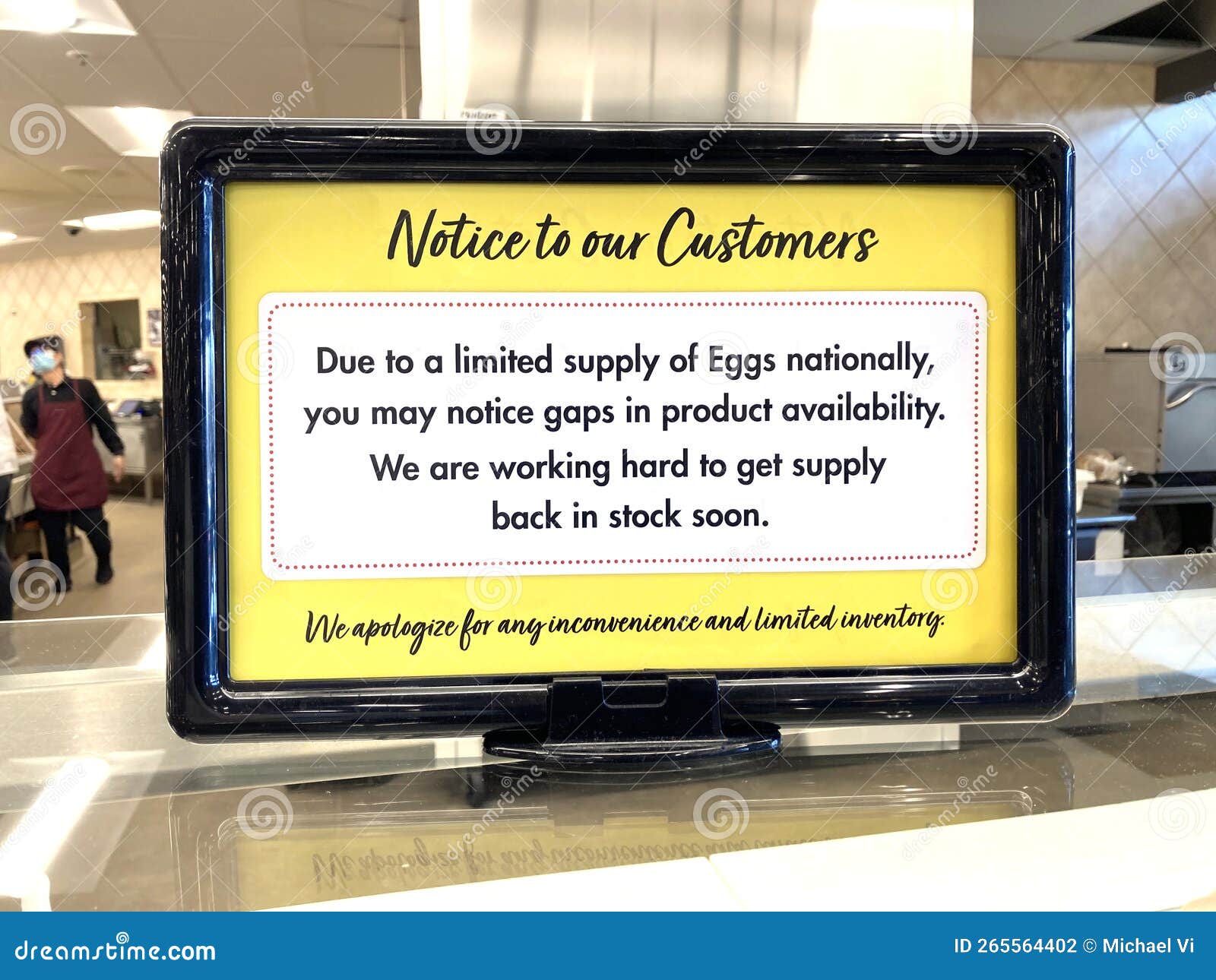 Sign Informing Store Customers about Nationwide Egg Shortage Stock ...