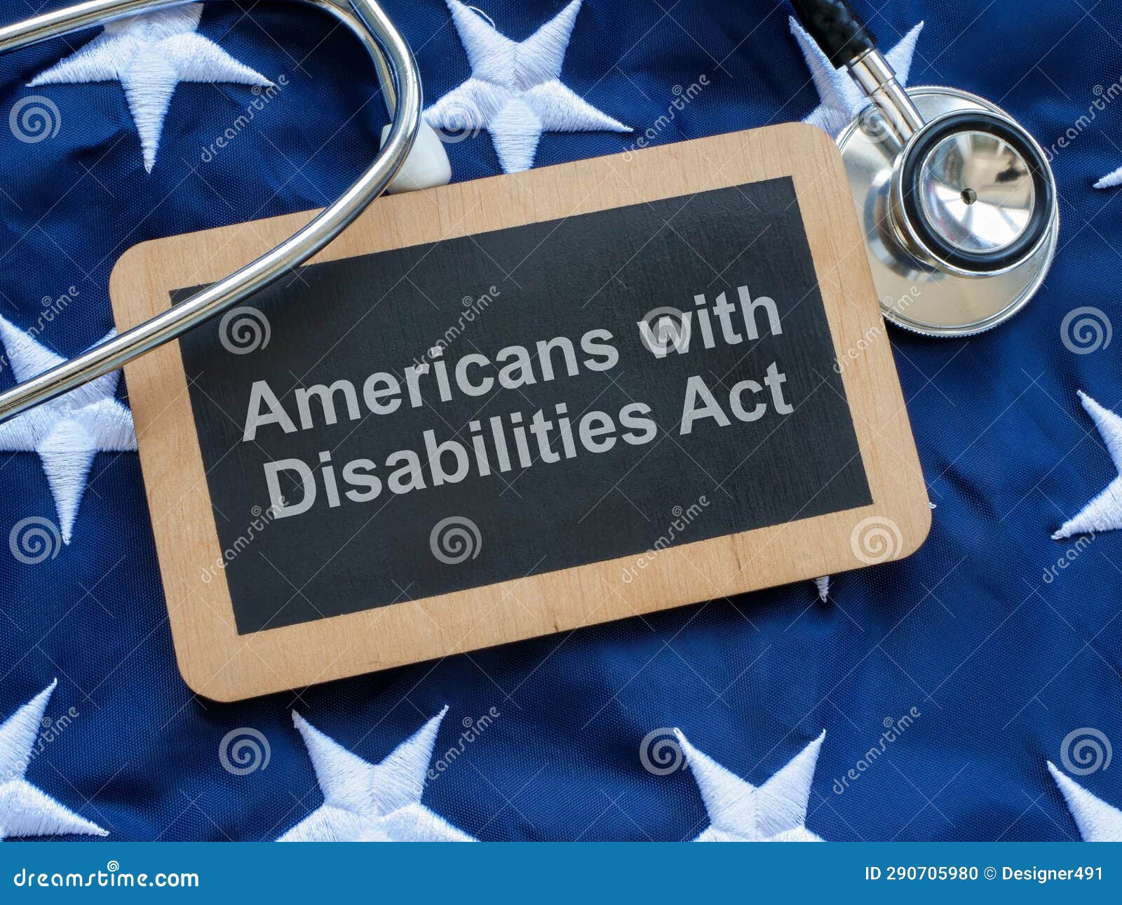 Sign with the Inscription Americans with Disabilities Act ADA on the US ...