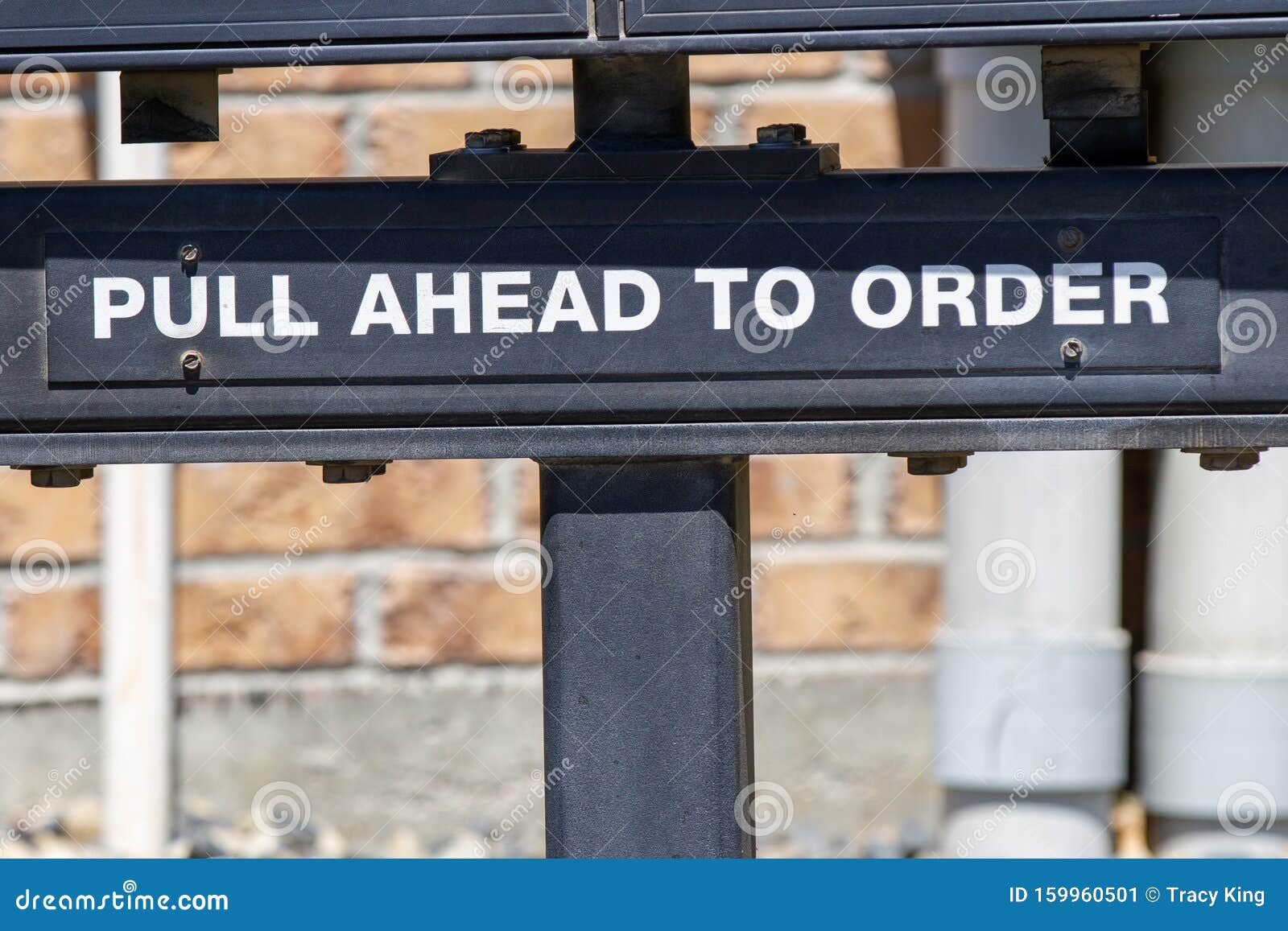 Sign Instructing People To Pull Forward To Order Stock Image - Image of ...
