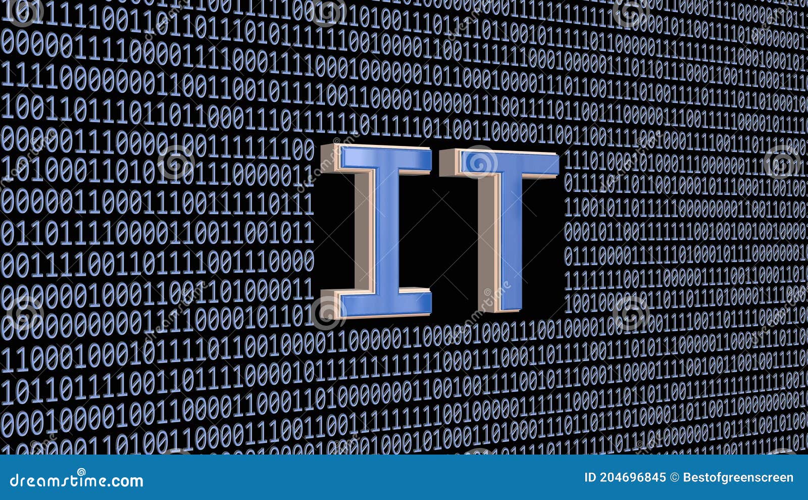 It Sign Integrated into Wall of Binary Code Colored in Light Blue on ...