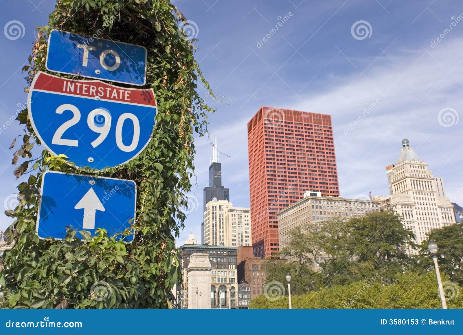 Sign of Interstate 290 stock image. Image of street, entrance - 3580153