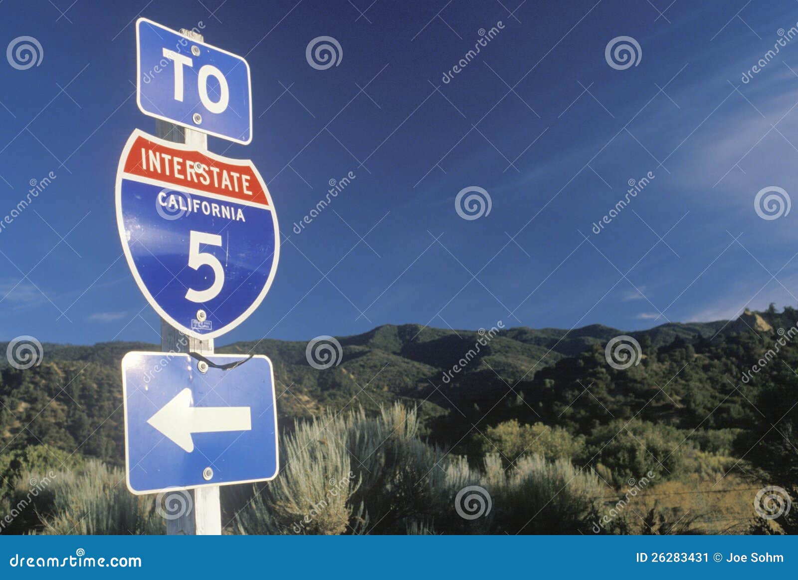 A sign for Interstate 5 stock image. Image of traffic - 26283431