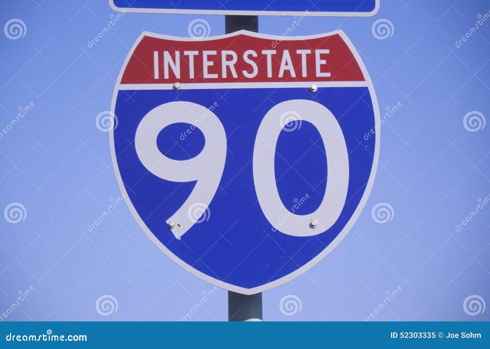 A sign for interstate 90 stock image. Image of north - 52303335