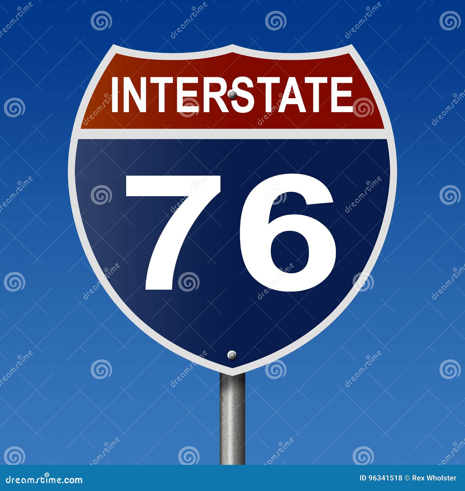 Sign for Interstate Highway 76 Stock Illustration - Illustration of ...