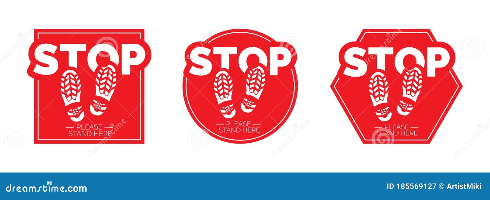 Stop Stand Here, Vector. Stop Red Icon Stock Vector - Illustration of ...