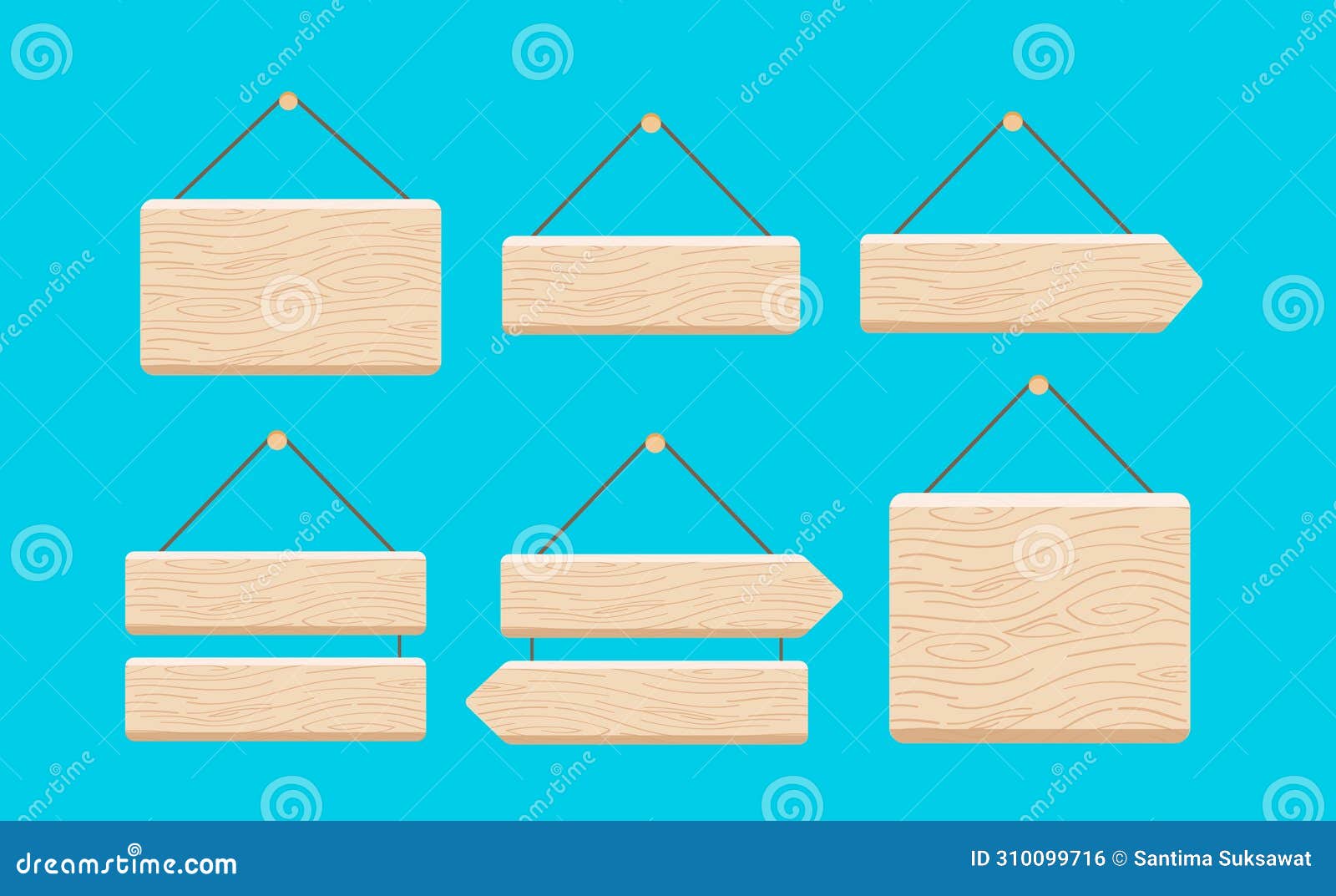 Sign Label Wood Hanging Vector Illustration Stock Vector - Illustration ...