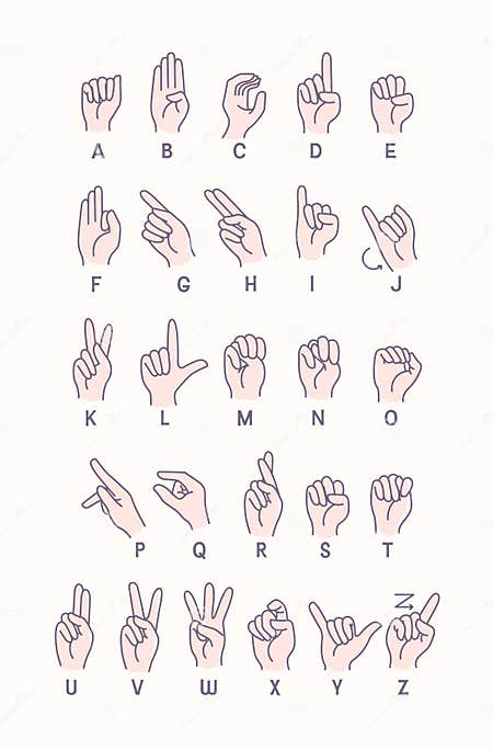 American Sign Language Alphabet, Finger Alphabet Icon for ASL Education ...