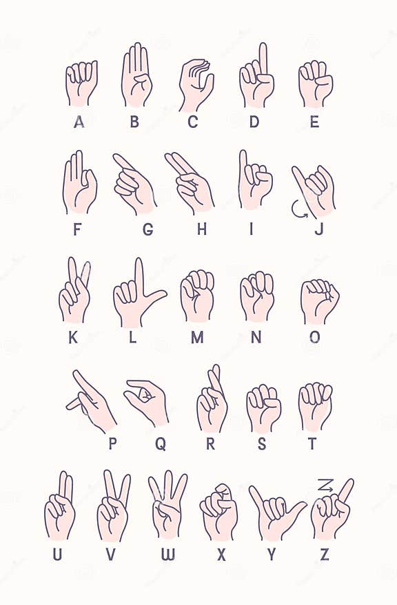 American Sign Language Alphabet, Finger Alphabet Icon for ASL Education ...