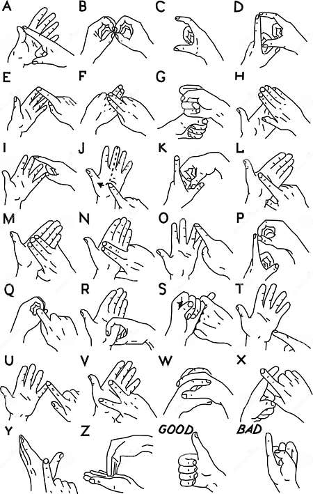 Sign language stock vector. Illustration of help, education - 8257411