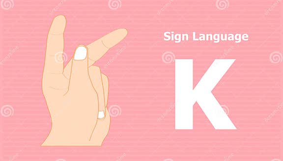 Sign Language Alphabet K for Communication. Vector Illustration Eps10 ...